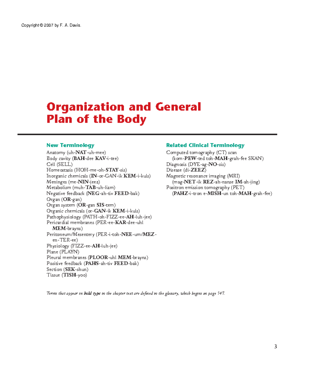 Anatomy and Physiology - Organization and General Plan of the Body 3 ...