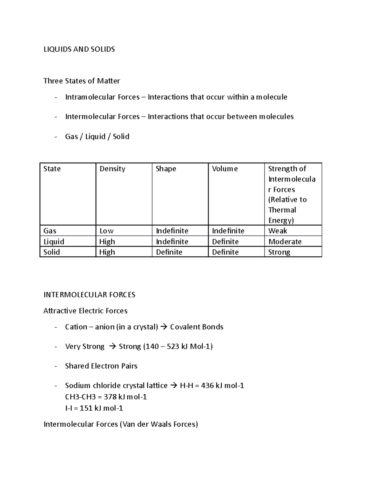 233 - Liquids AND Solids - LIQUIDS AND SOLIDS Three States of Matter ...