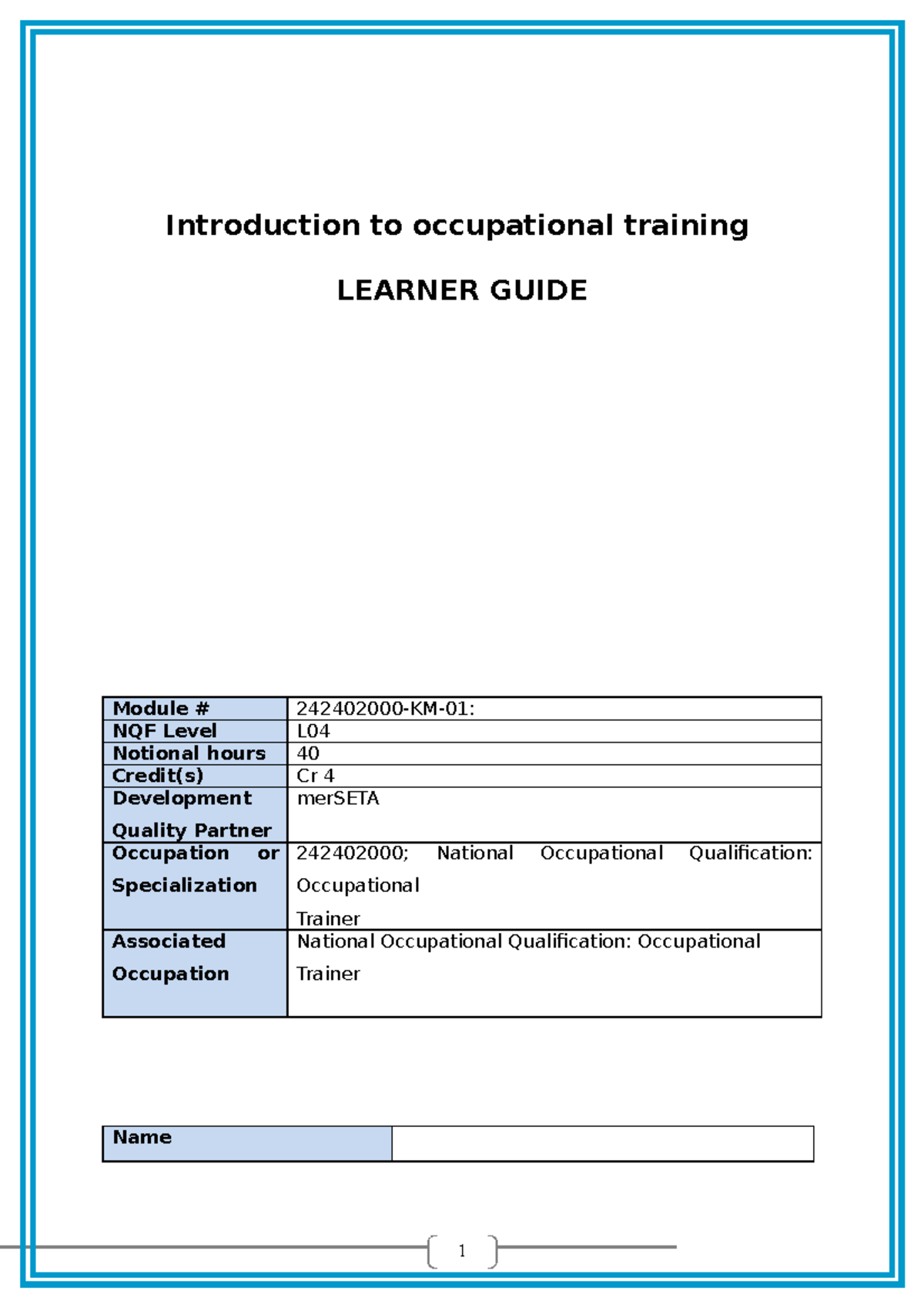 Introduction to occupational training Level 4 and 5 - Introduction to ...