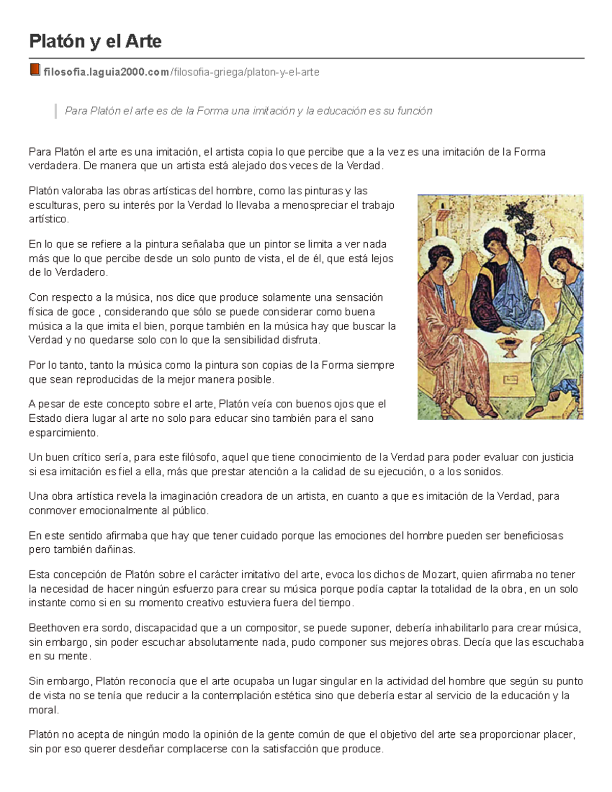 La Estética de Platón - Trata sobre lo que piensa plato del arte - Platón y el Arte filosofia ...