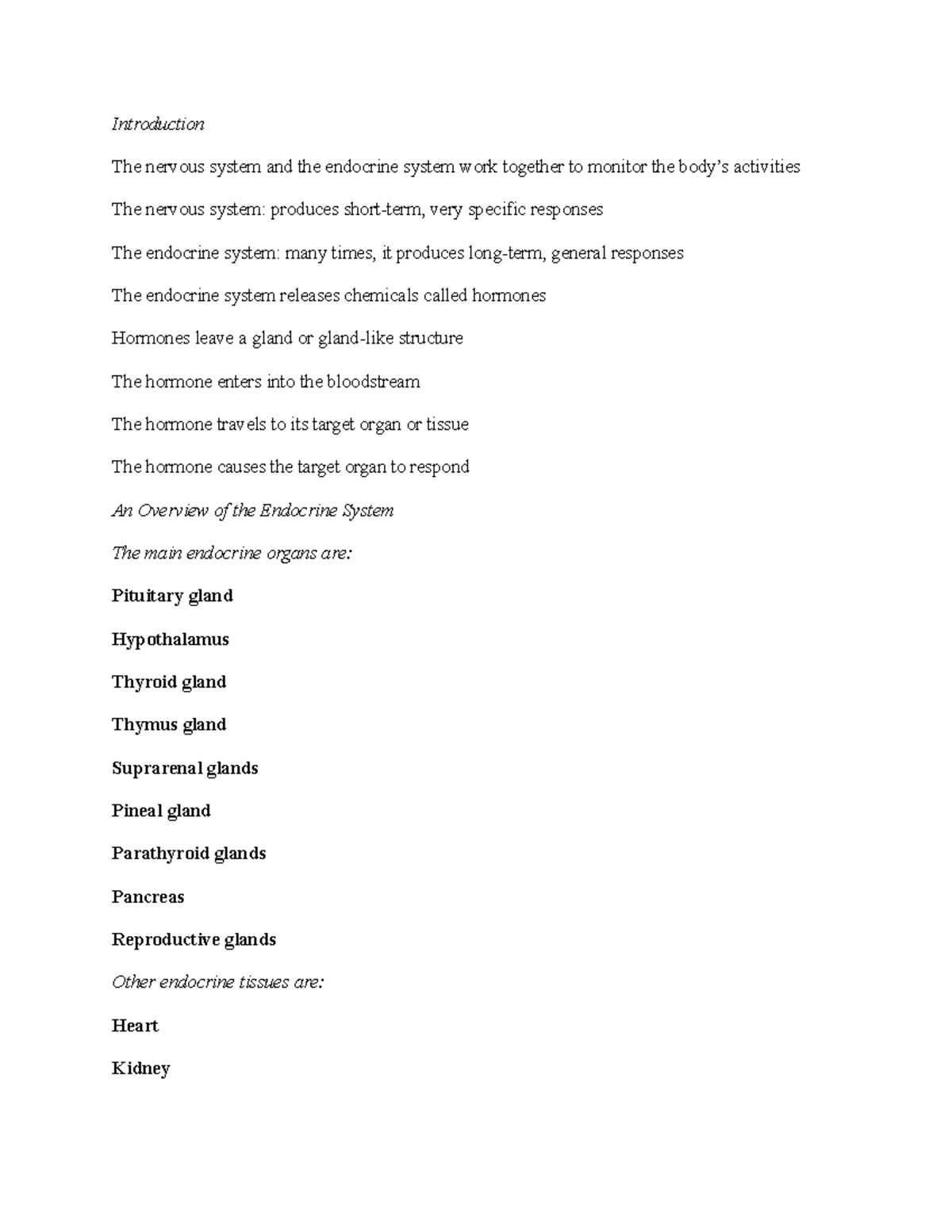 The endocrine system - Studocu