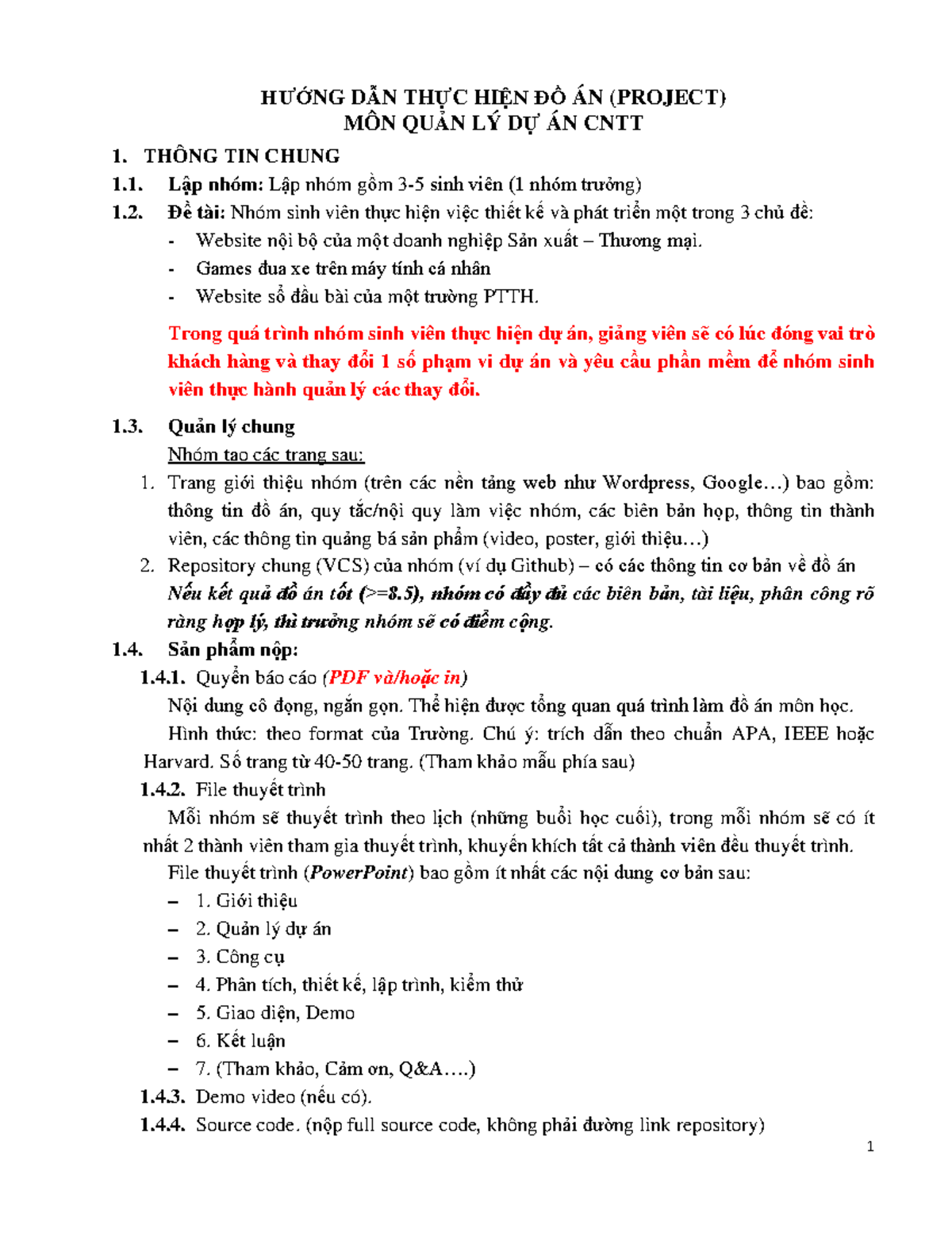 Huong dan lam Do An (Project) -QLDA - HƯỚNG DẪN THỰC HIỆN ĐỒ ÁN ...