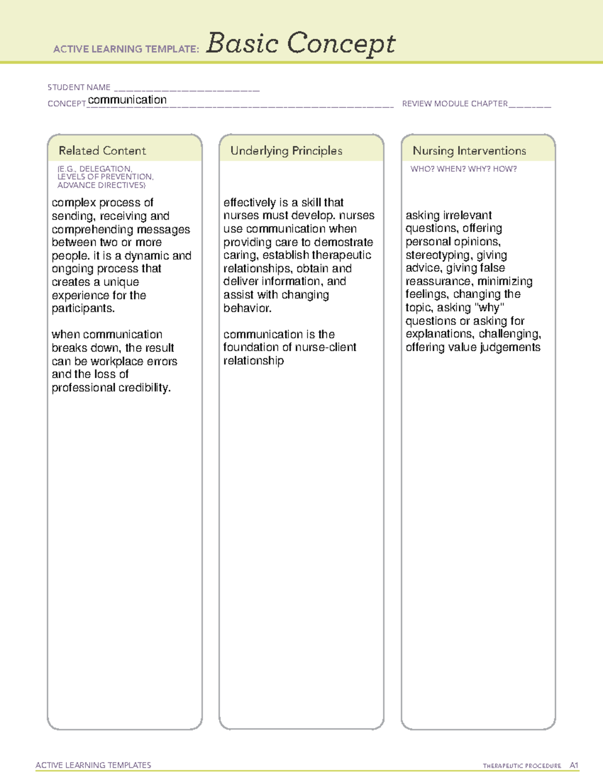 ATI Practice A #10 - n/a - ACTIVE LEARNING TEMPLATES THERAPEUTIC ...