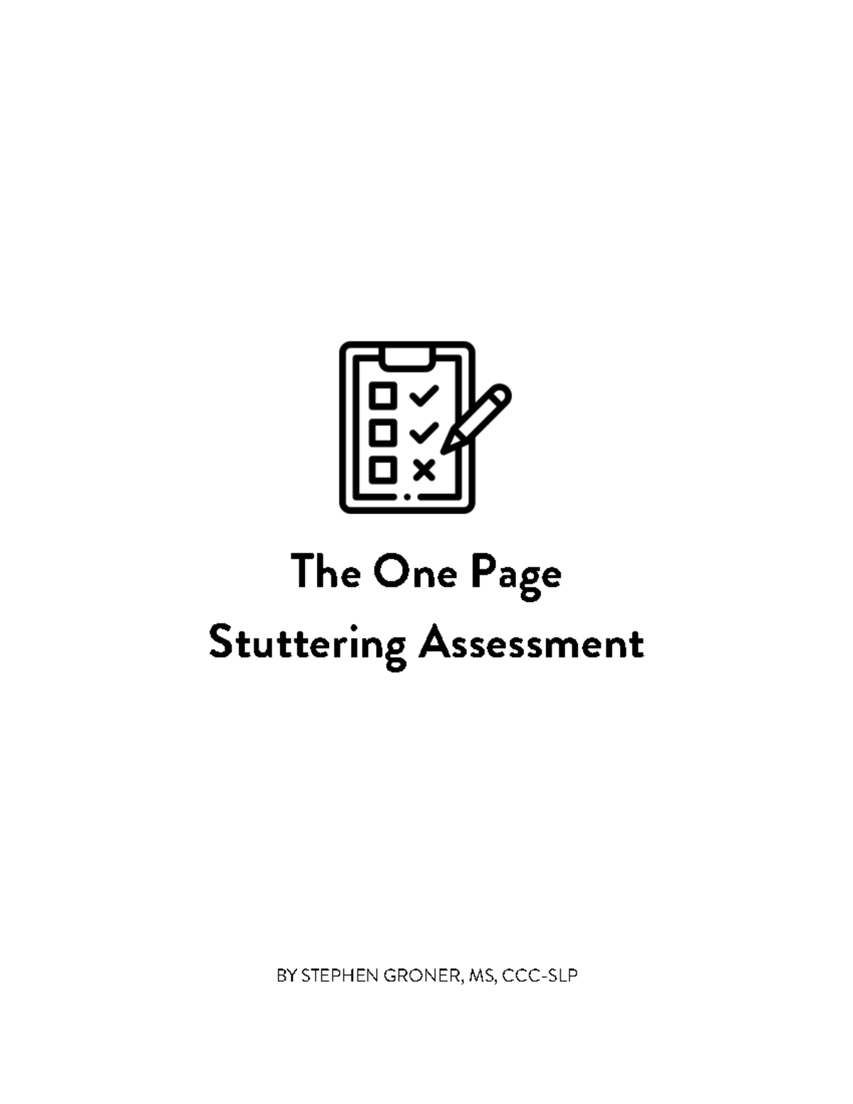 2 - Stuttering questionare - The One Page Stuttering Assessment BY ...