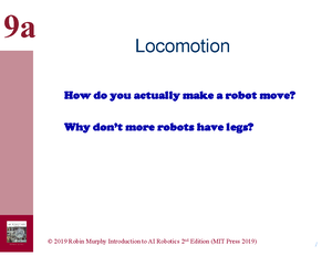 2 Robots Taxonomy AI Ch1n2 - 1 © 2019 Robin Murphy Introduction to AI ...