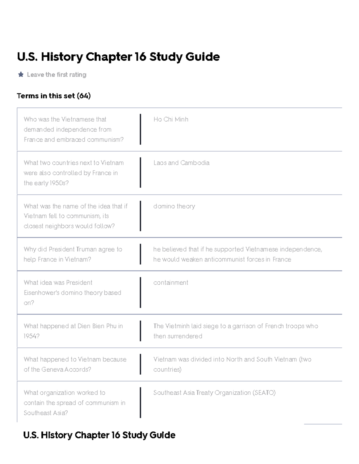 U.S. History Chapter 16 Study Guide Flashcards Quizlet - U. History ...