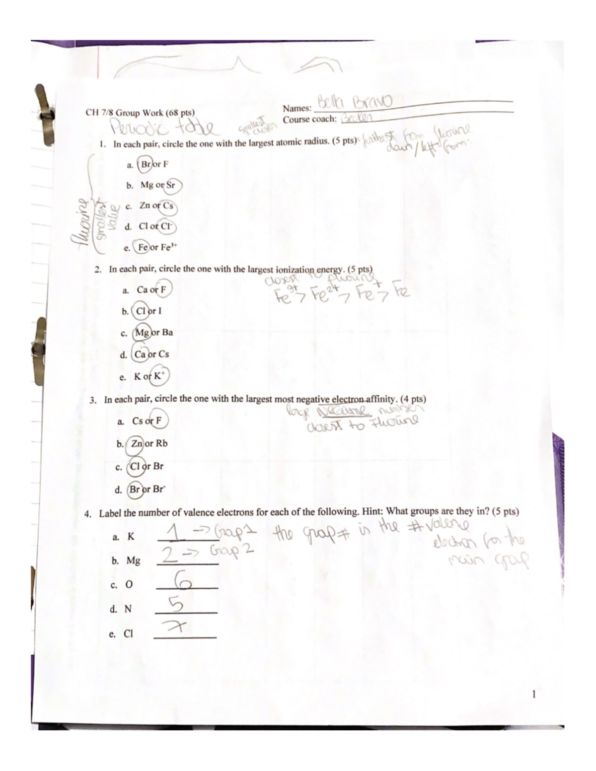 CH 78 Group Work (68 pts) - CHM 1045H - Studocu