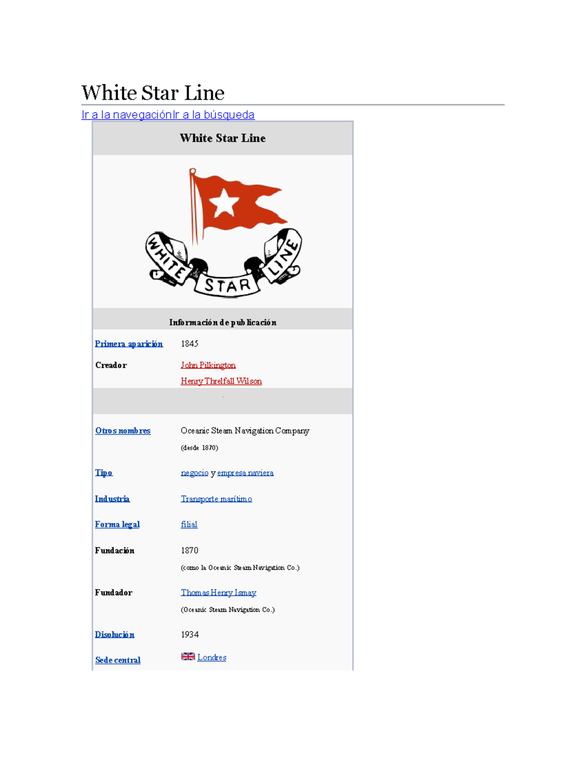 White Star Line - bibliografia - White Star Line Ir a la navegaciónIr a ...