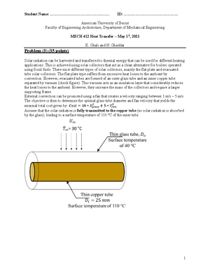 FE-Support sheet-2-internal-external flow - Heat Transfer - Studocu