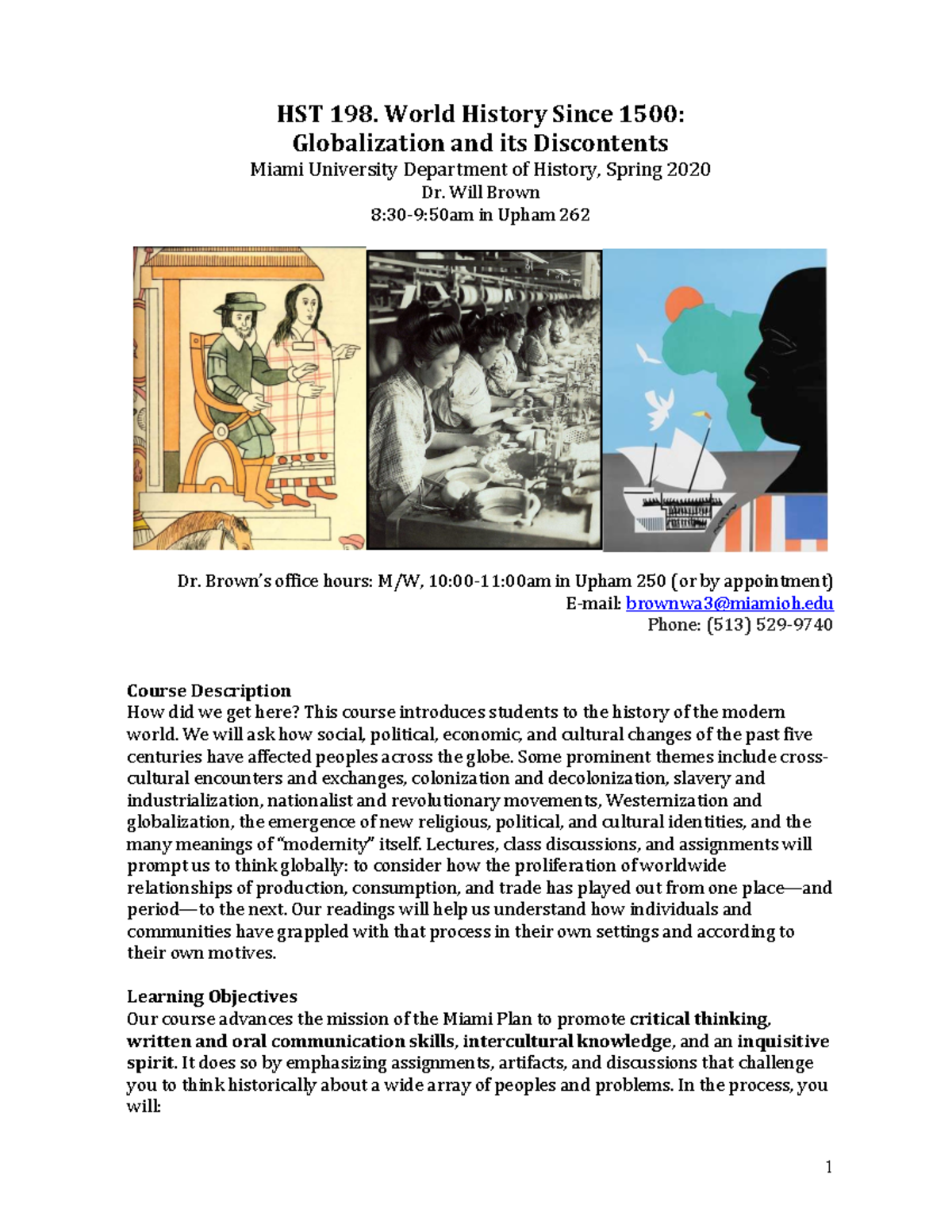 HST198 World History Since 1500 Globaliz - HST 198. World History Since ...