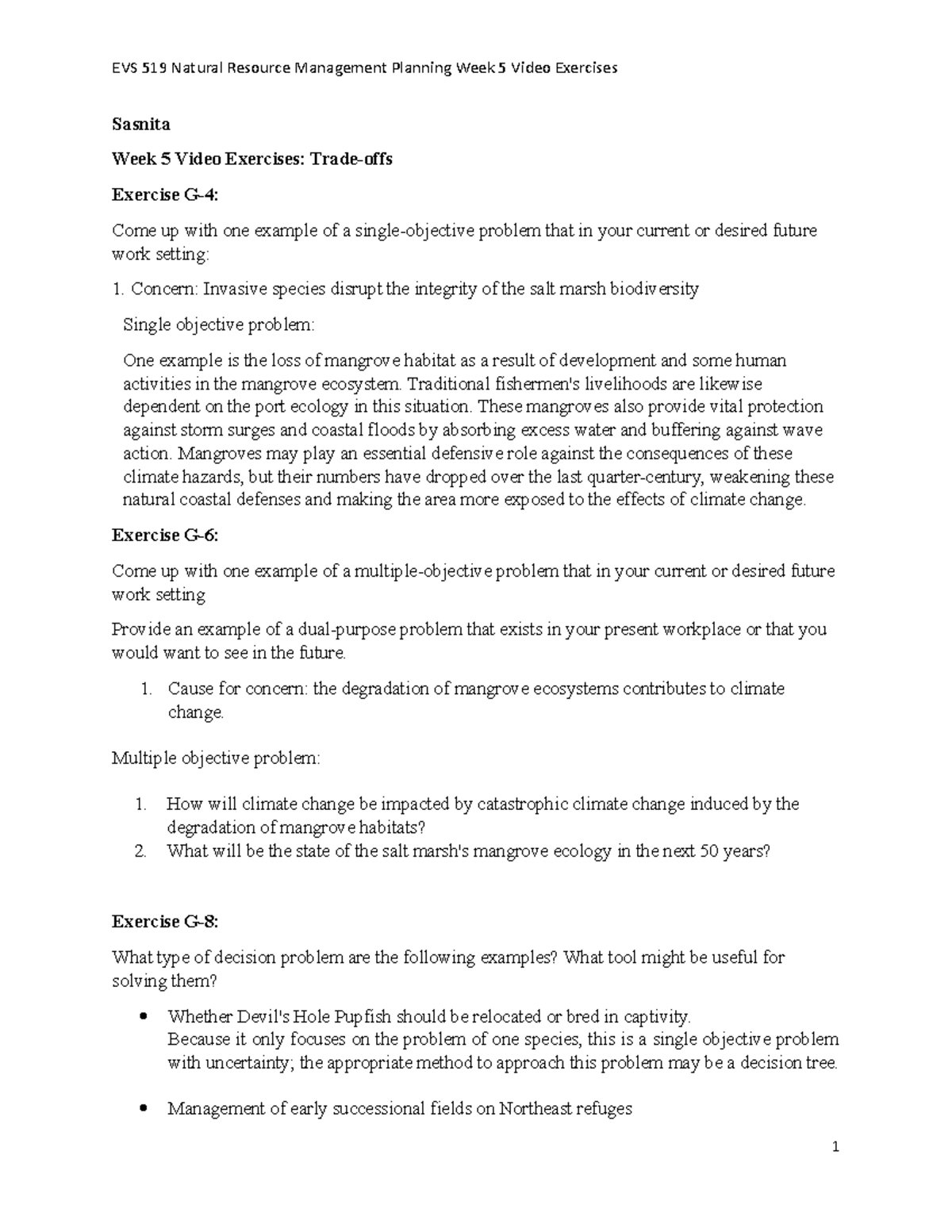 Week 5 Video Exercises - EVS 519 Natural Resource Management Planning ...