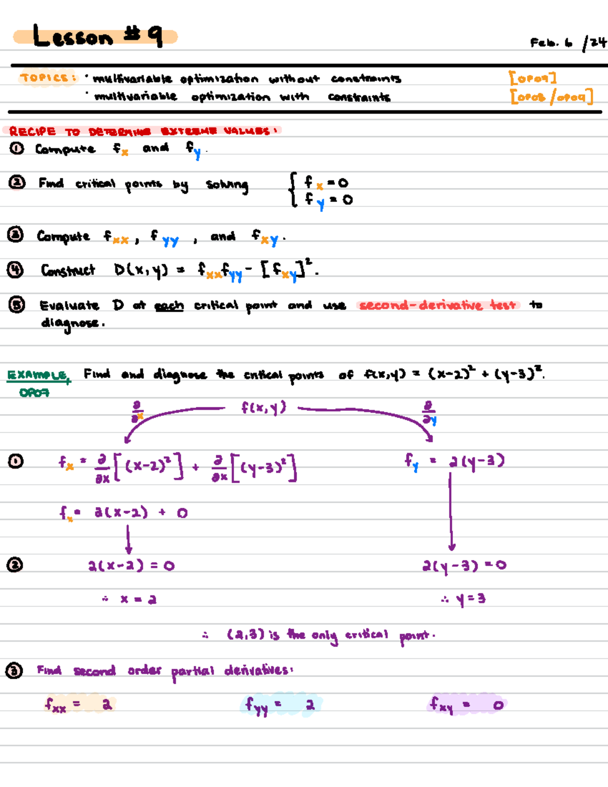 Math1230 570 lesson 9 - Lesson #9 Feb . 6/ TOPICS : multivariable ...