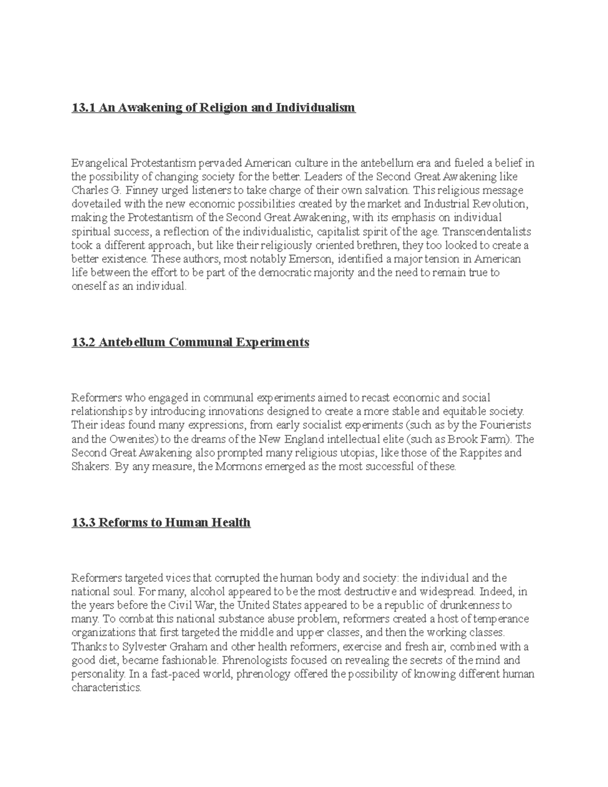 US History Chapter 13 Summary - 13 An Awakening of Religion and ...