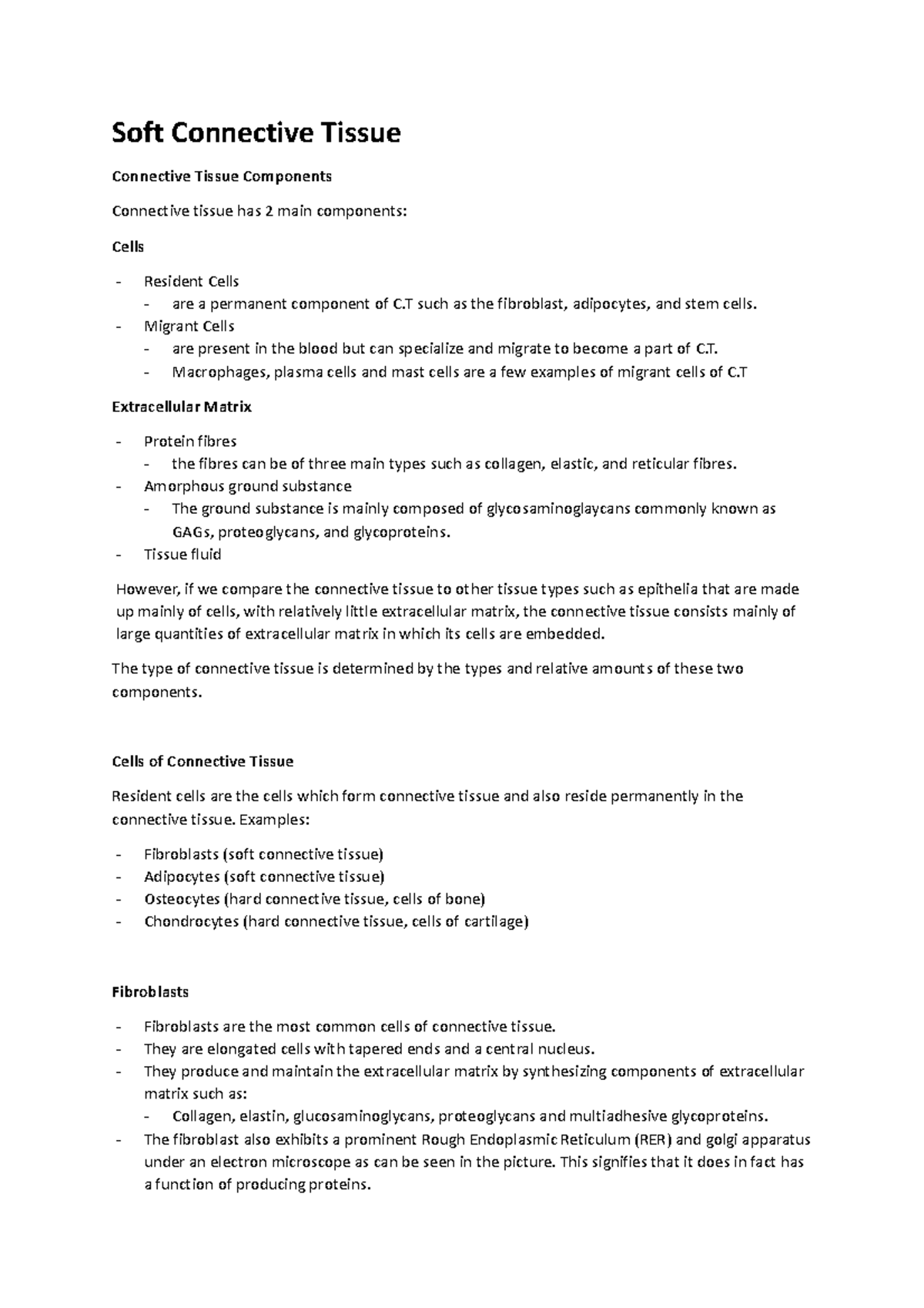 WEEK 3 - Soft Connective Tissue - Soft Connective Tissue Connective ...