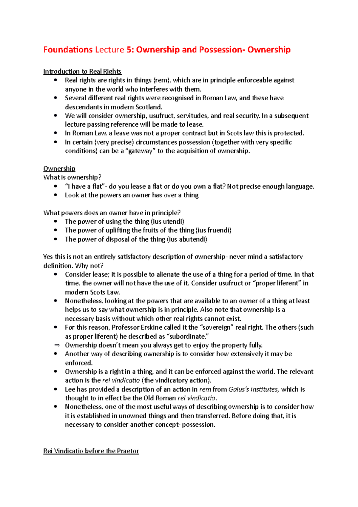 Foundations Lecture 5 ownership - Foundations Lecture 5: Ownership and ...