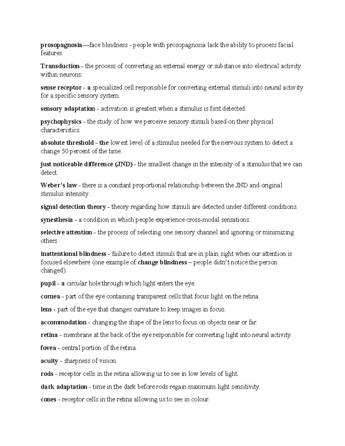 Psyc 1100 - Chapter 4 - Summary Introductory Psychology - prosopagnosia ...