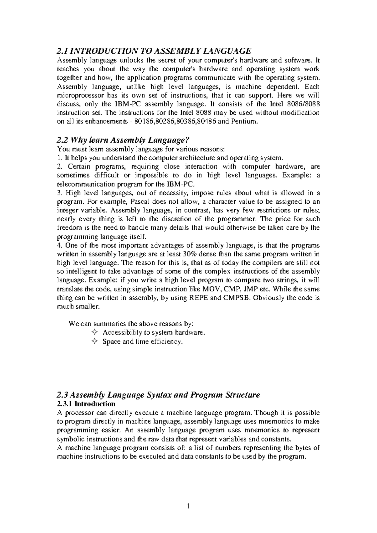 Assembly introduction - 2 INTRODUCTION TO ASSEMBLY LANGUAGE Assembly language unlocks the secret ...