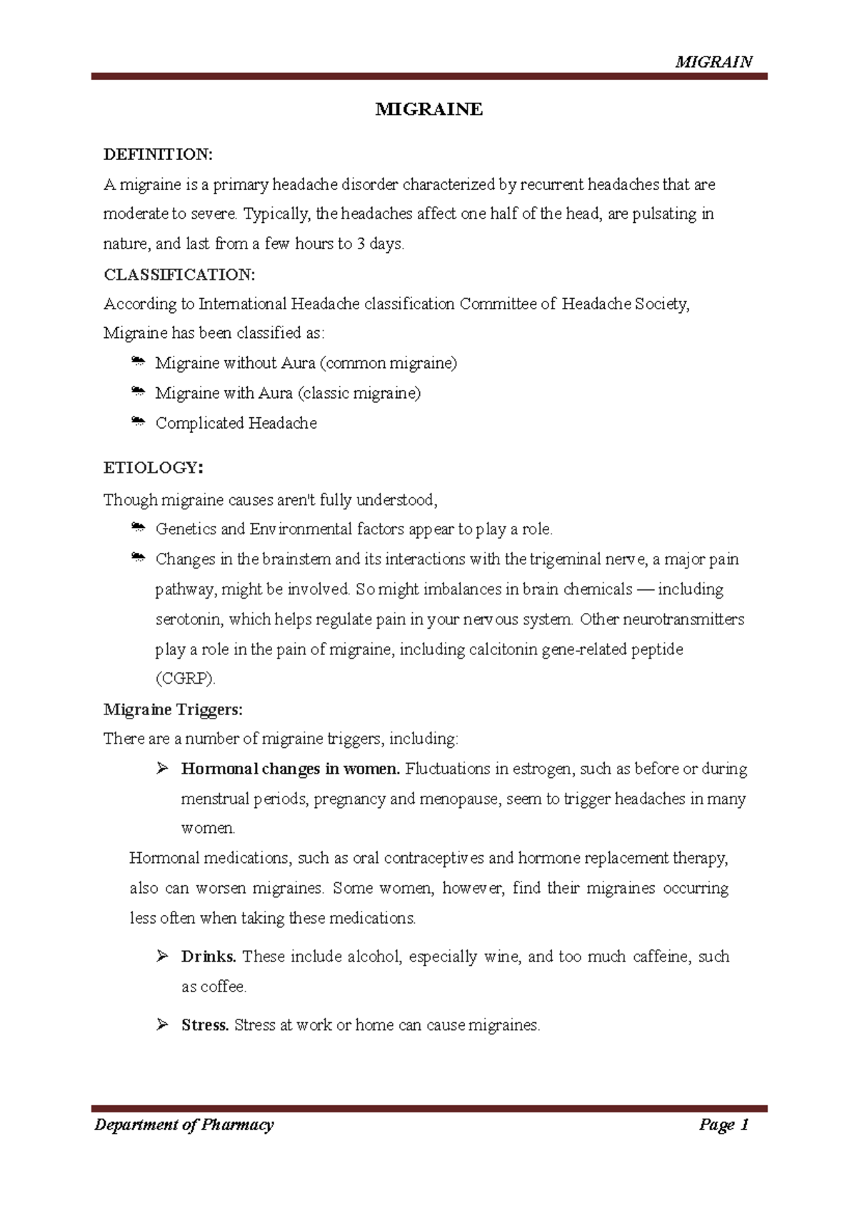 Mig Raine Final 17 - therapy - MIGRAINE DEFINITION: A migraine is a ...