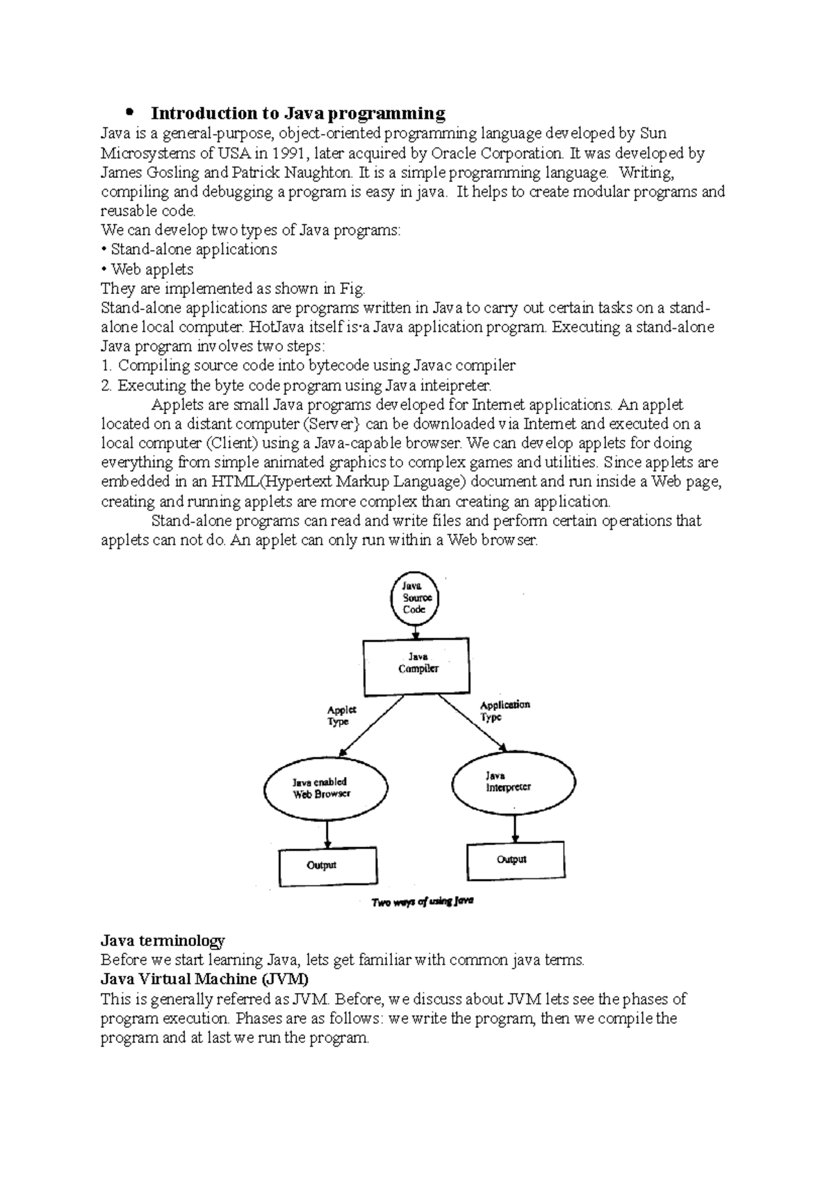 Java Ch-1 - computer engineering - Introduction to Java programming Java is a general-purpose ...