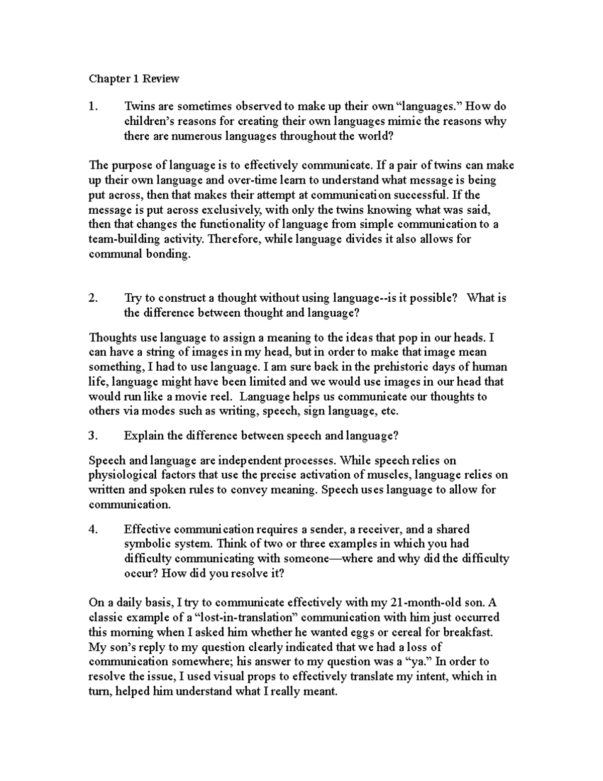 COMD2500chap1review - Chapter 1 Review Twins are sometimes observed to ...