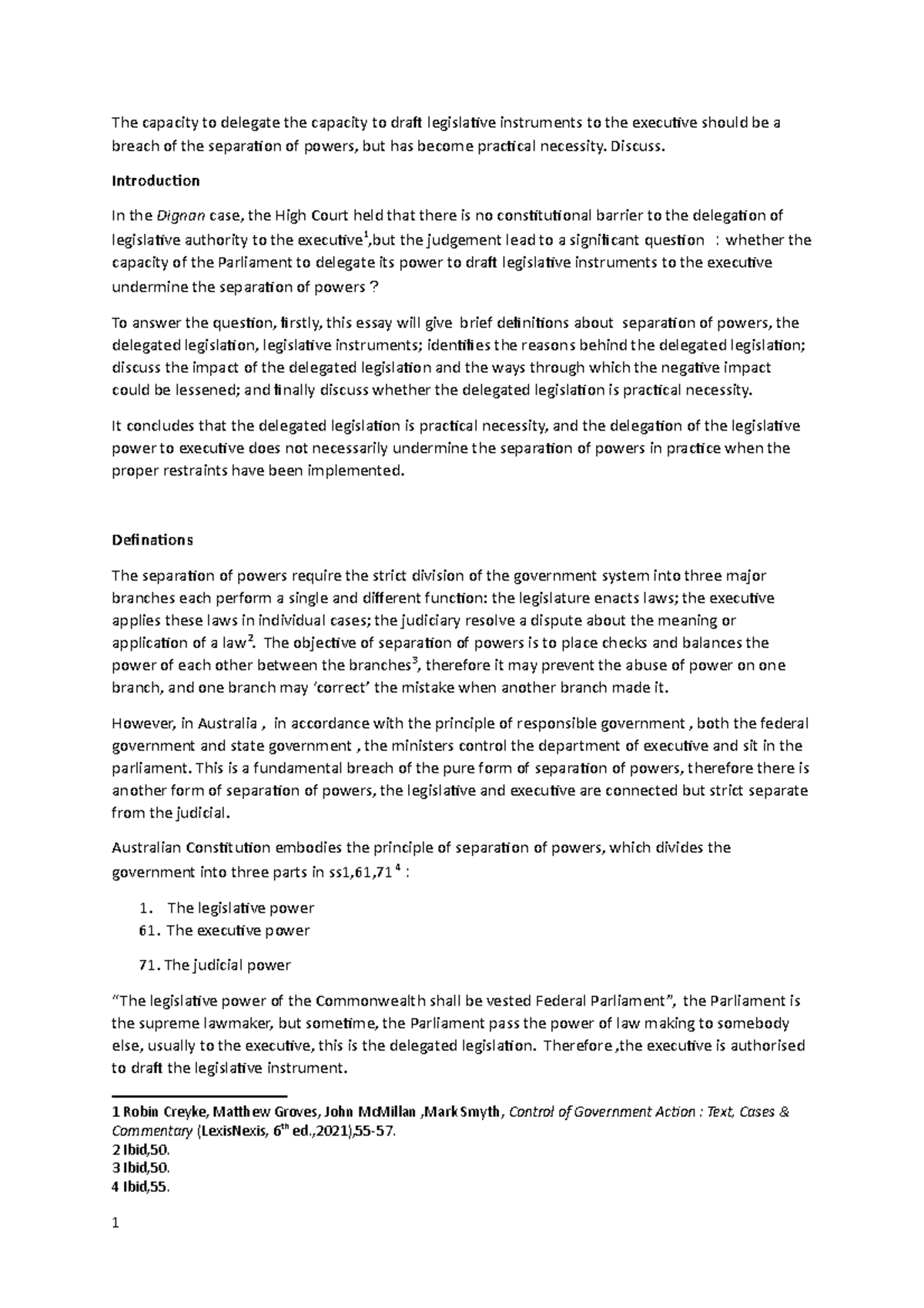 Delegation - note - The capacity to delegate the capacity to draft ...