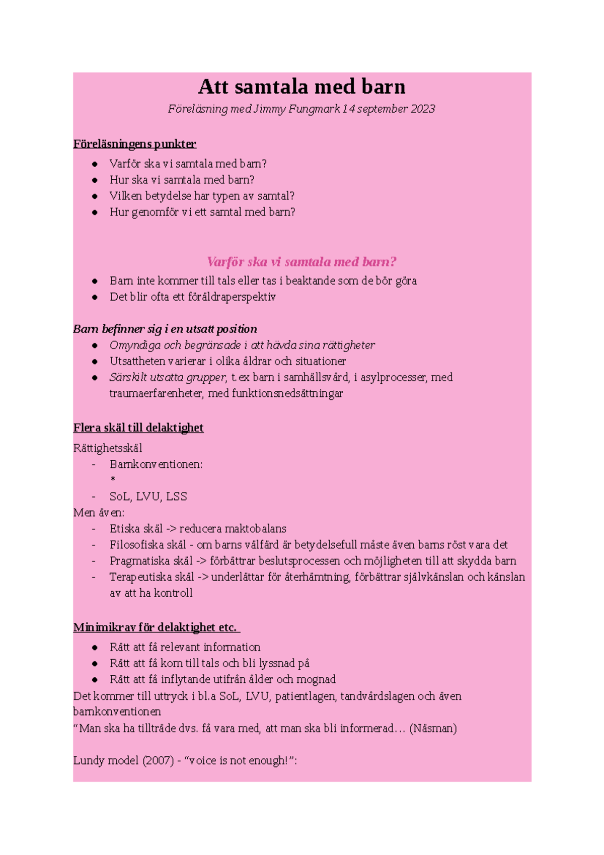 Att samtala med barn - Att samtala med barn Föreläsning med Jimmy ...