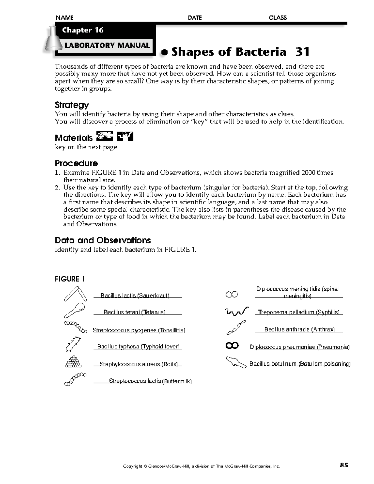 Seatwork on shapes - Copyright © Glencoe/McGraw-Hill, a division of The ...