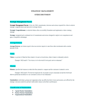 The Internal Analysis Guide Discussion - THE INTERNAL ANALYSIS GUIDE ...