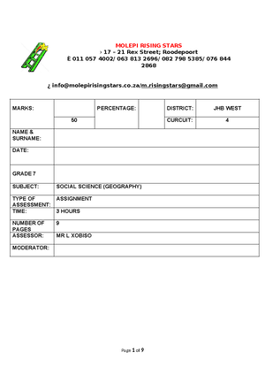 Humansdorp TOPO - Map for mapwork practice - 2629DB Ermelo 9 10 6 7 8 3 ...