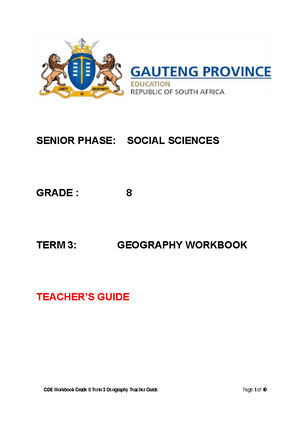 GDE SS GEO G8 TERM 4 Workbook LG - SENIOR PHASE – SOCIAL SCIENCES GRADE ...