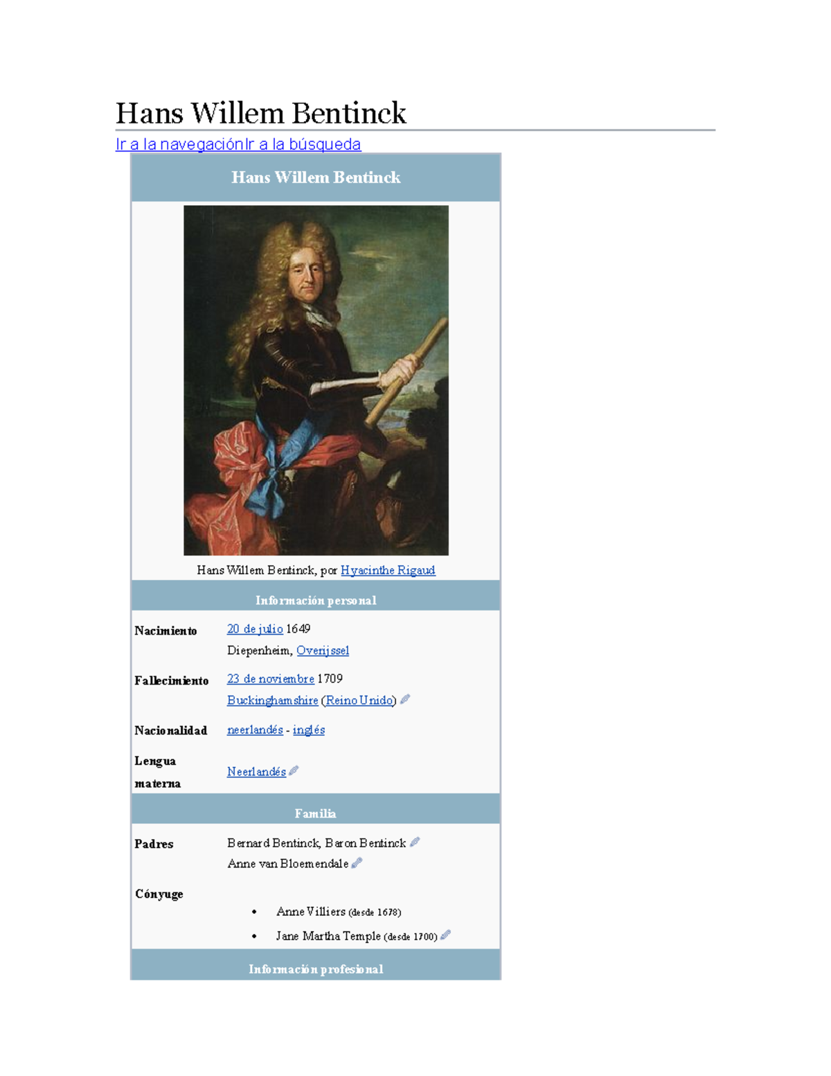 Hans Willem Bentinck - es importante analizar las diferentes ...