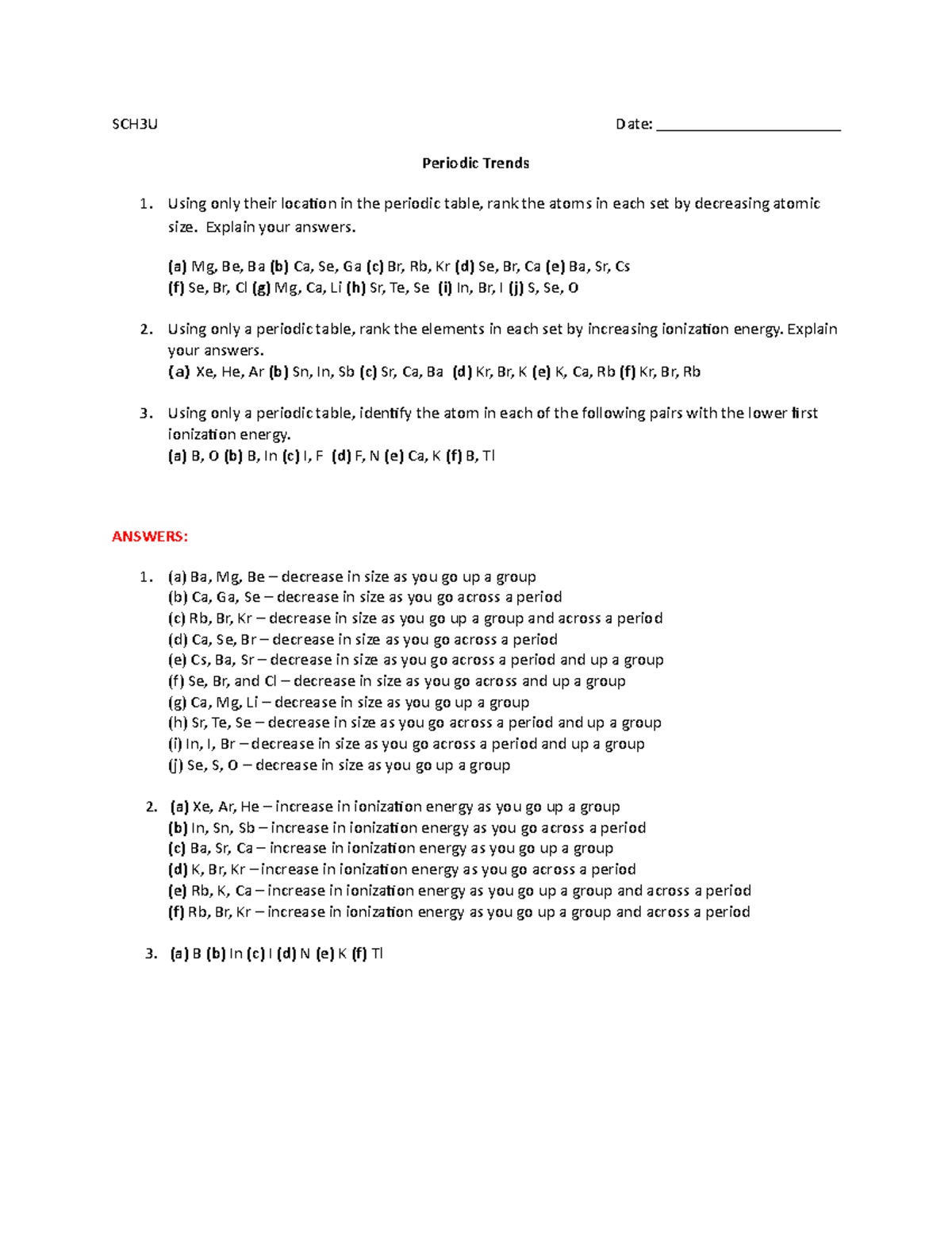 Unit 1 - Activity 4 - Periodic Trends Research Assignment - SCH3U Date ...