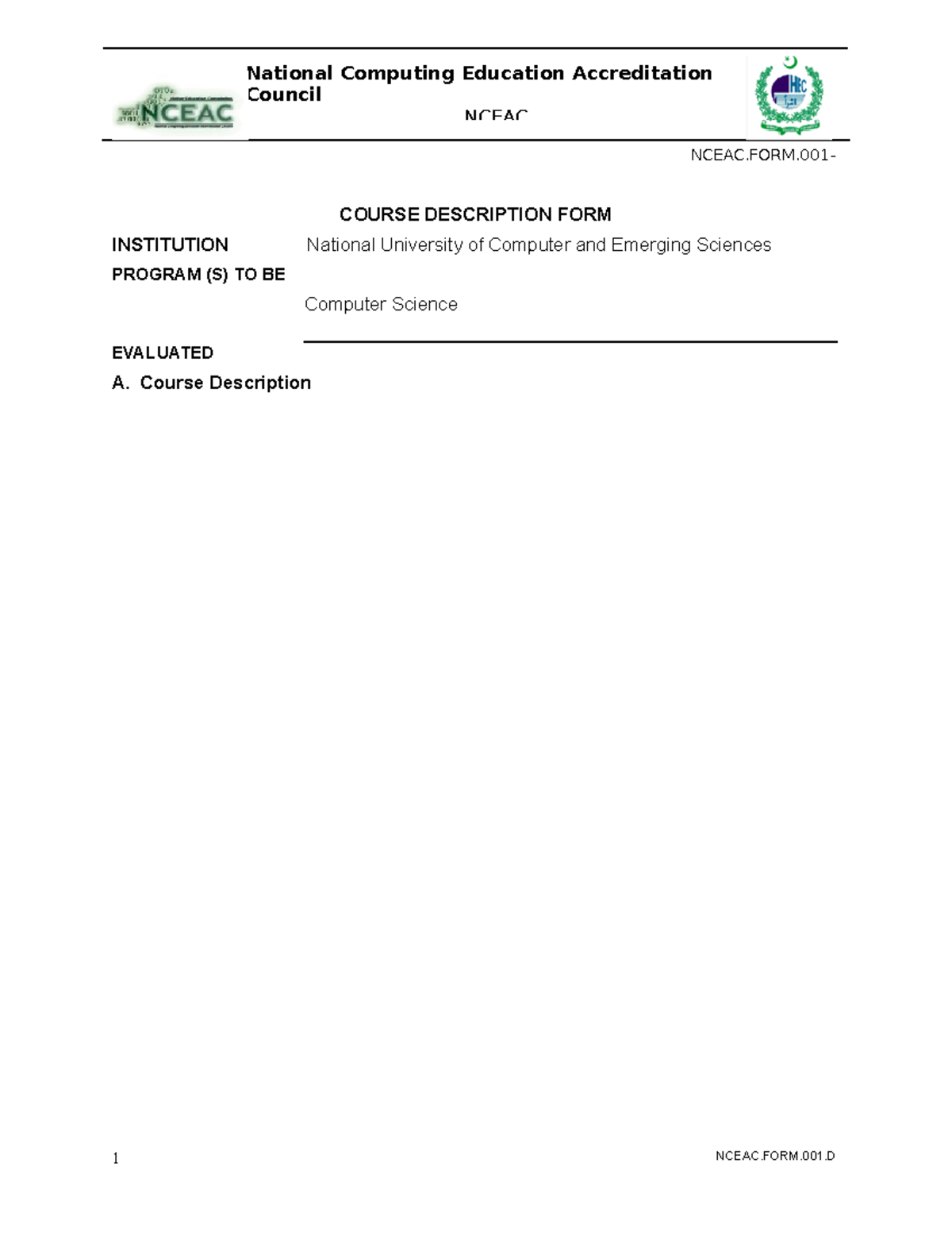 Applied Physics Course outline Fall 22 - NCEAC.FORM- Council NCEAC ...