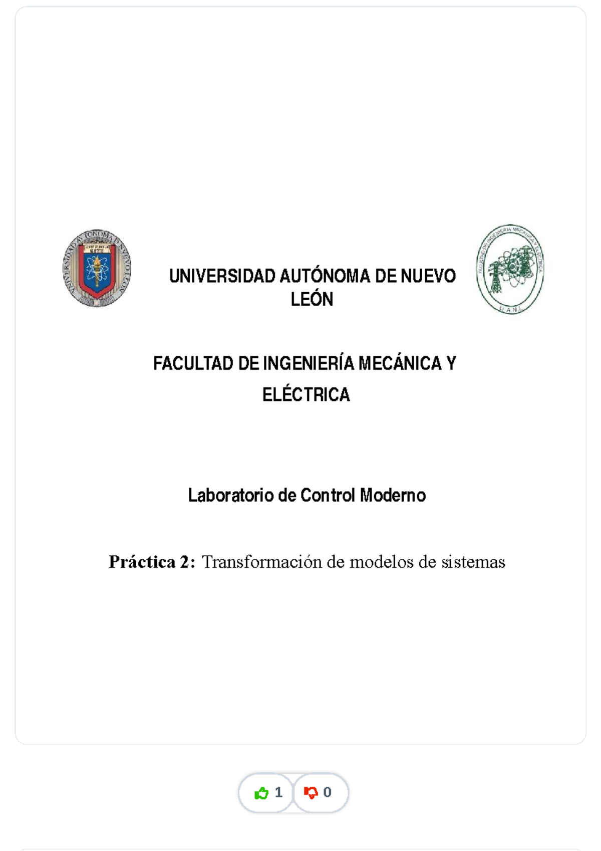 Practica-2-control-moderno-fime compress - UNIVERSIDADAUTÓNOMADENUEVO LEÓN - Studocu