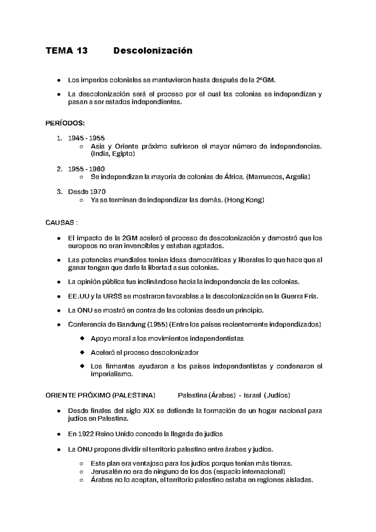 TEMA 13 Y 14 - Documentos de Google - TEMA 13 Descolonización Los imperios coloniales se - Studocu
