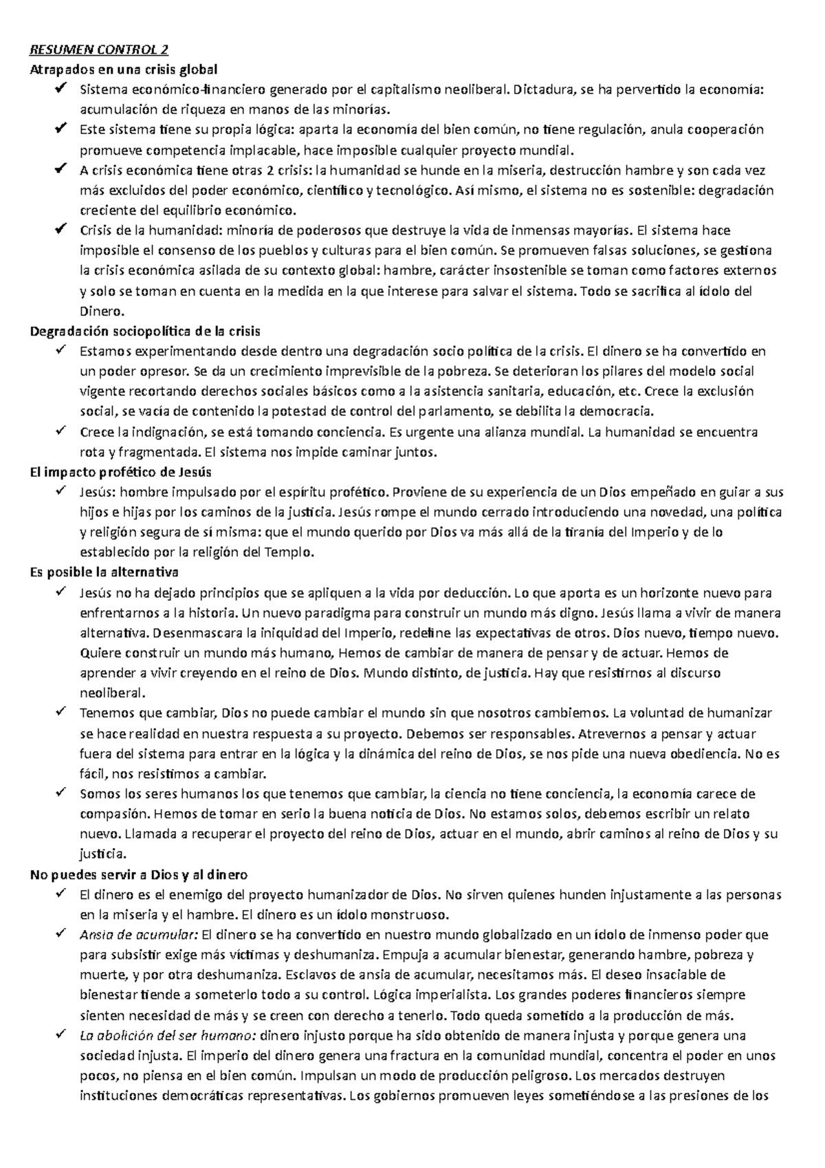 Resumen Control 2 - RESUMEN CONTROL 2 Atrapados en una crisis global ...