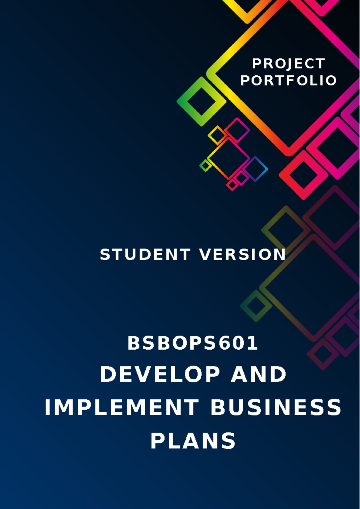Bsbops 601 Project Portfolio - DEVELOP AND IMPLEMENT BUSINESS PLANS ...