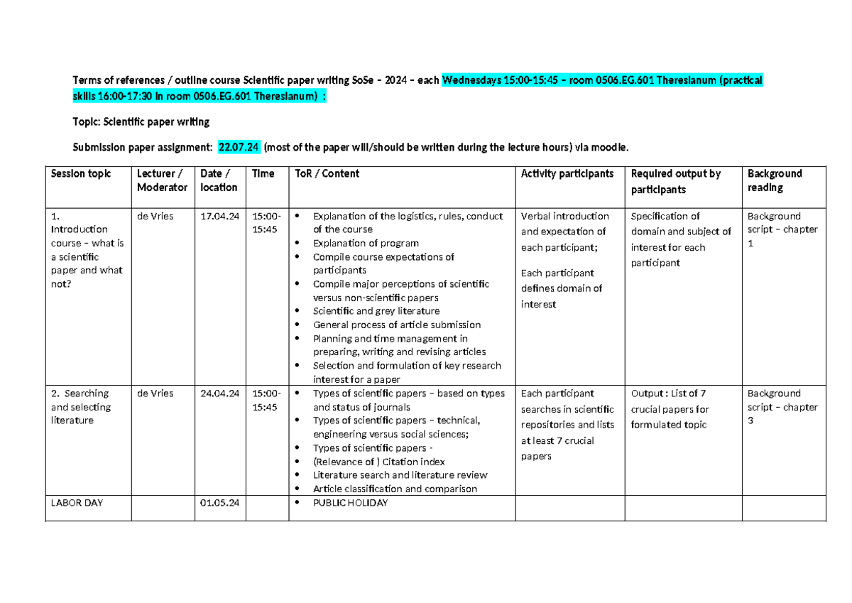 Outline Scientific paper writing- So Se - 2024 - Terms of references ...
